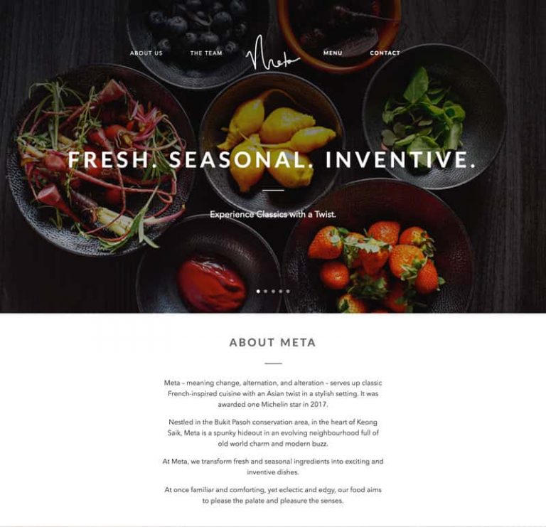 Meta Restaurant Website Revamped by inPixelHaus