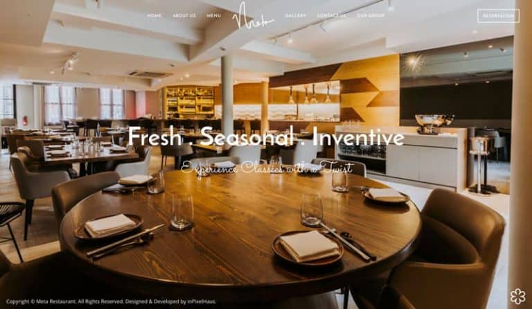 Meta Restaurant Website Revamped by inPixelHaus